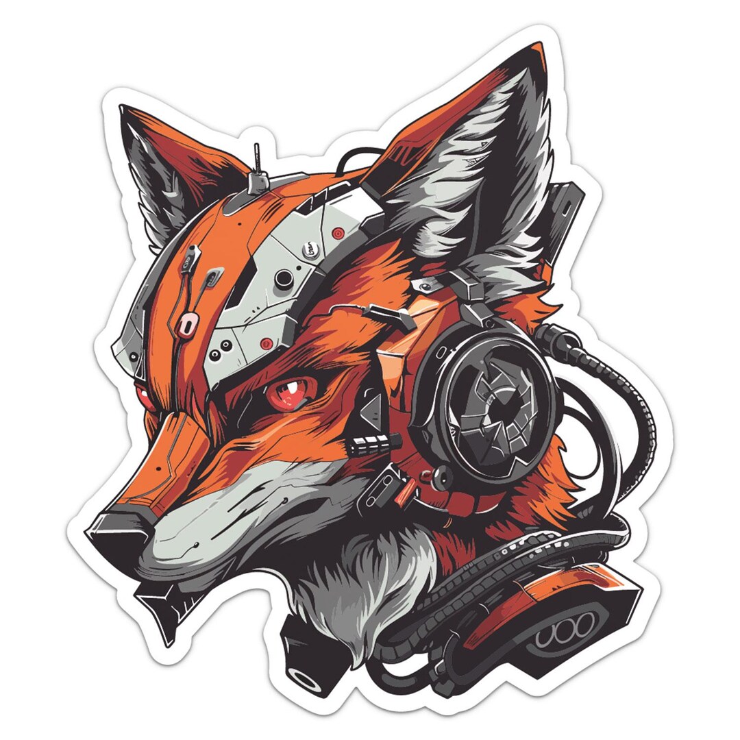 Biomechanical Fox Animal Robot Sticker Car Bumper Decal - Etsy
