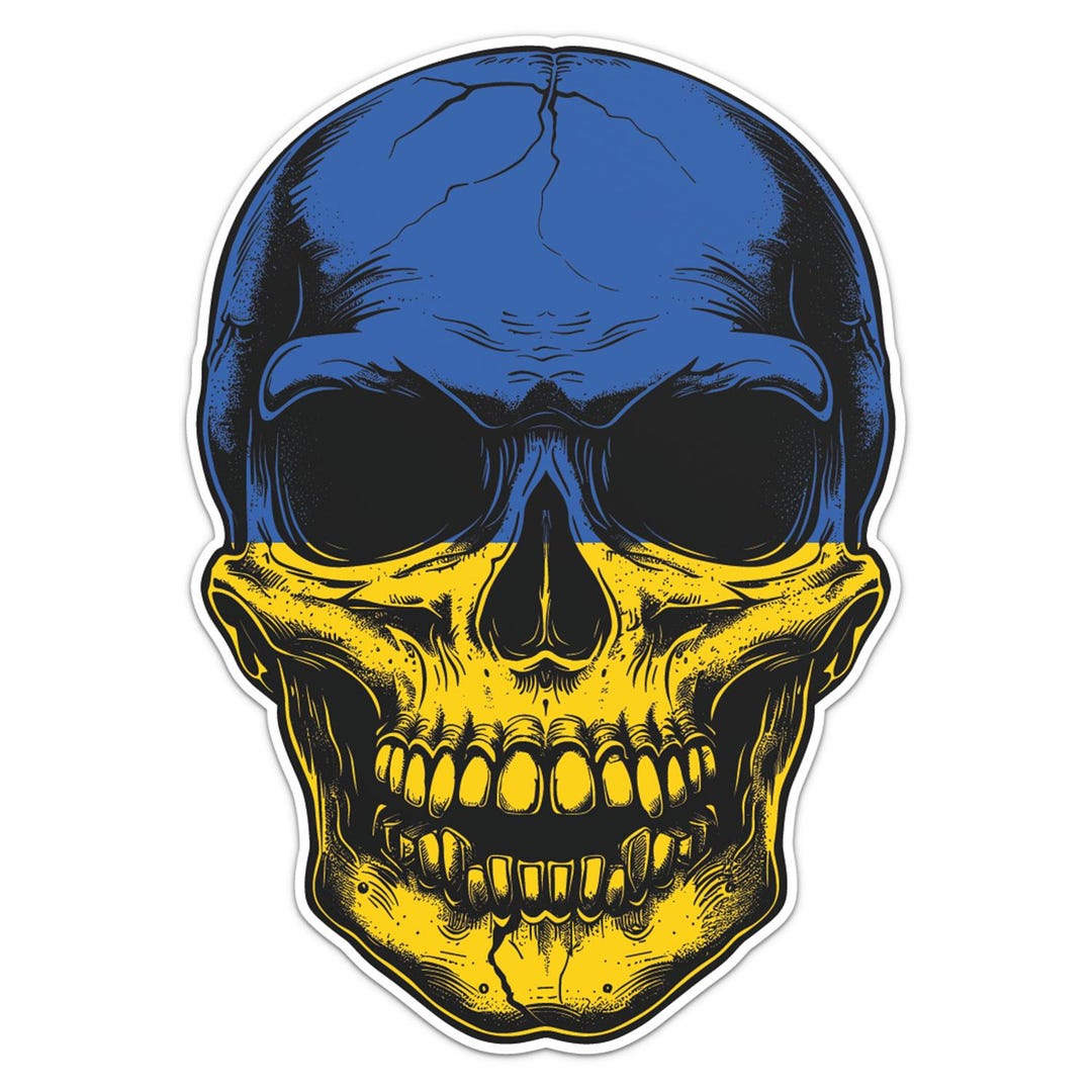 Skull Ukraine Flag Sticker Car Bumper Vinyl Decal - Etsy