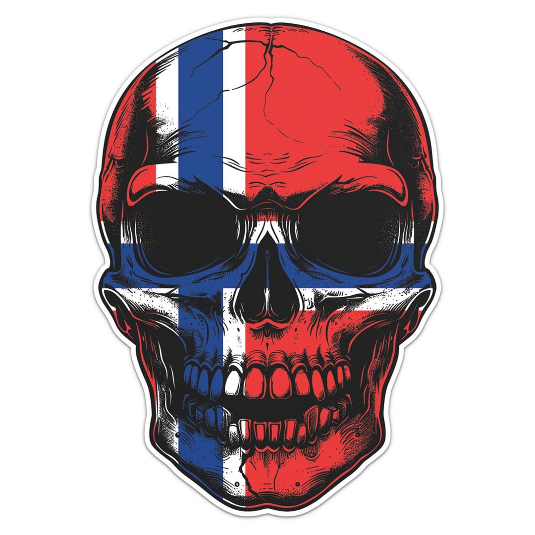Skull Norway Flag Sticker Car Bumper Vinyl Decal - Etsy