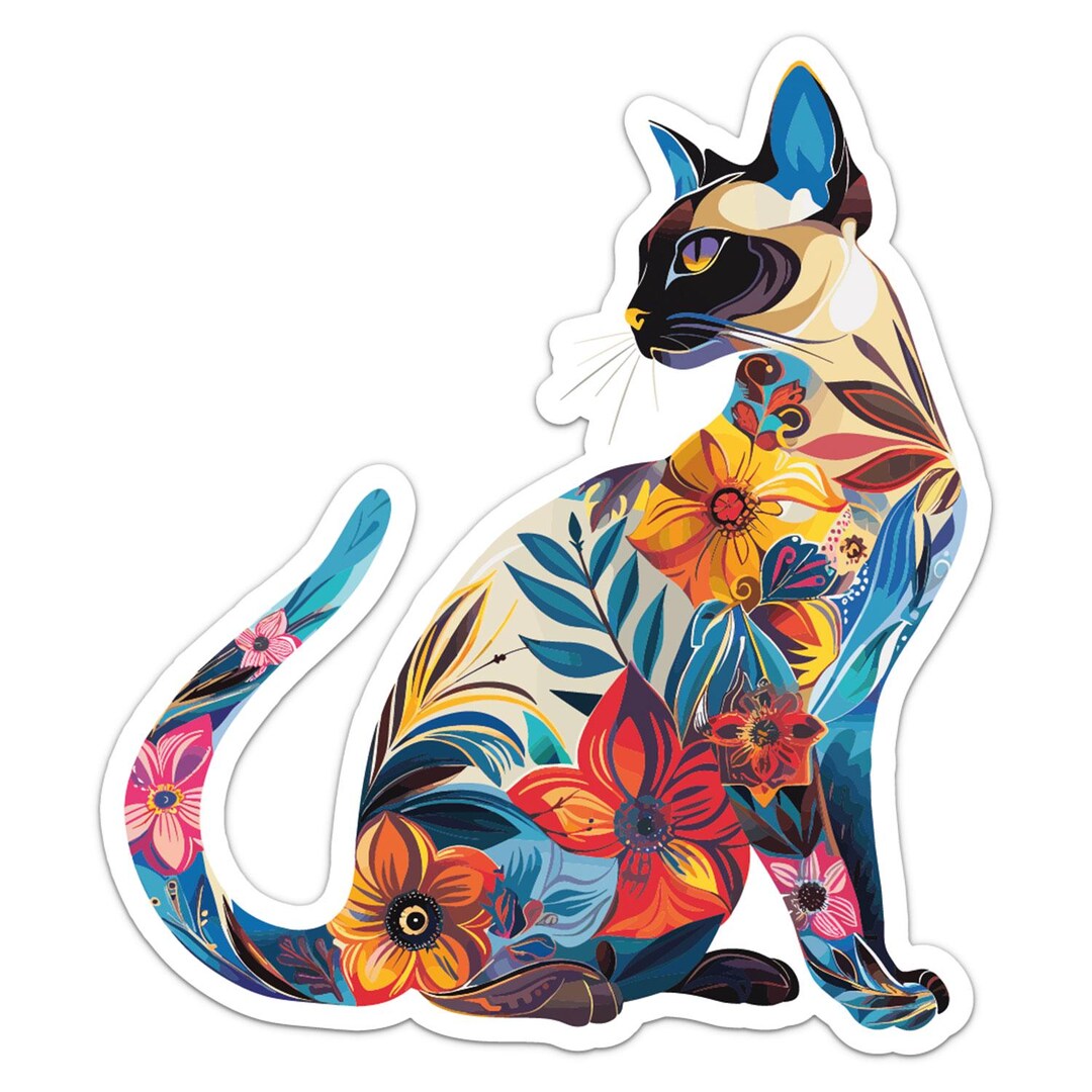 Cheerful Burmese Cat Sticker Car Bumper Decal - Etsy