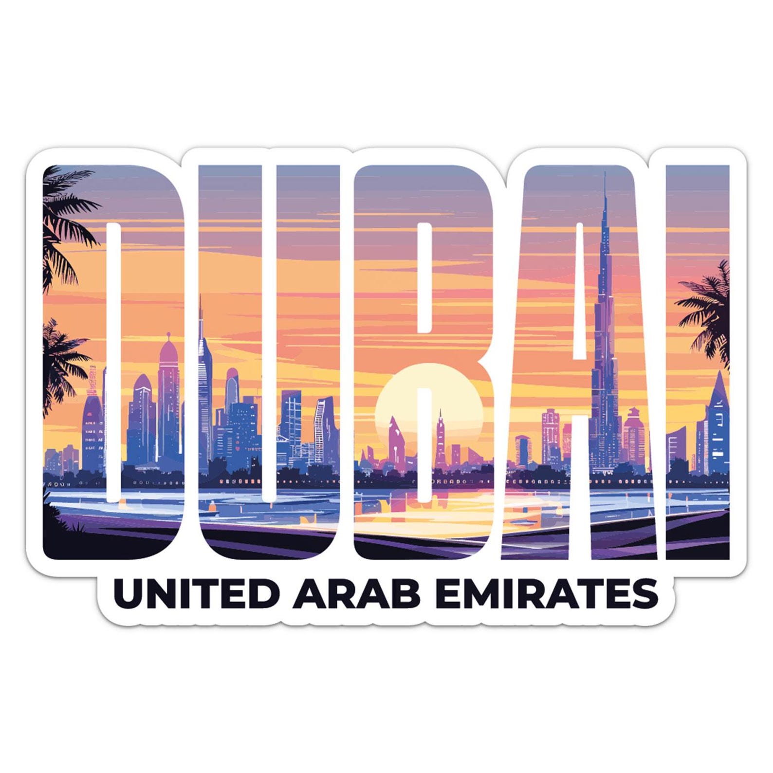UAE Dubai City Sticker Car Bumper Vinyl Decal - Etsy