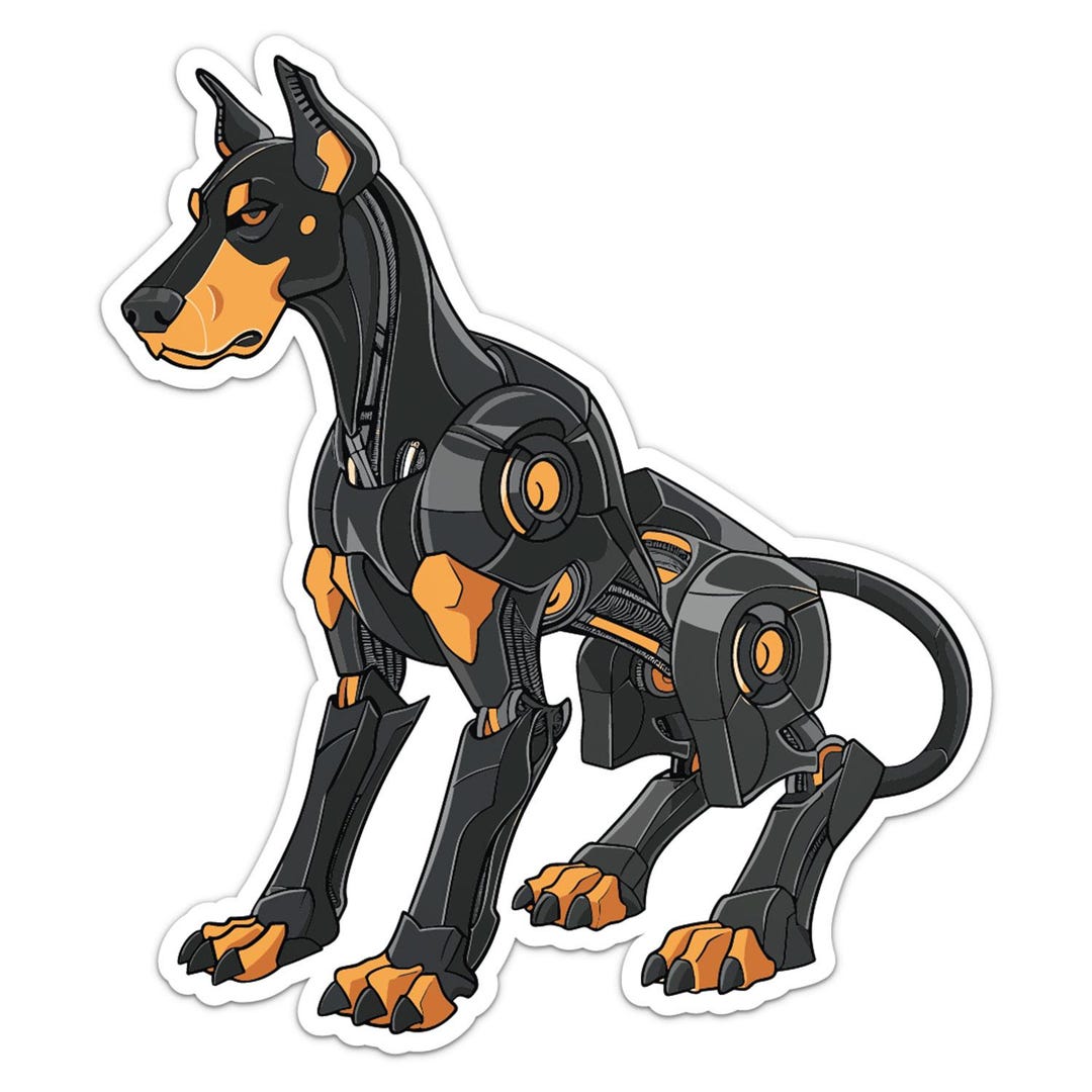 Doberman Dog Robot Sticker Car Bumper Decal - Etsy