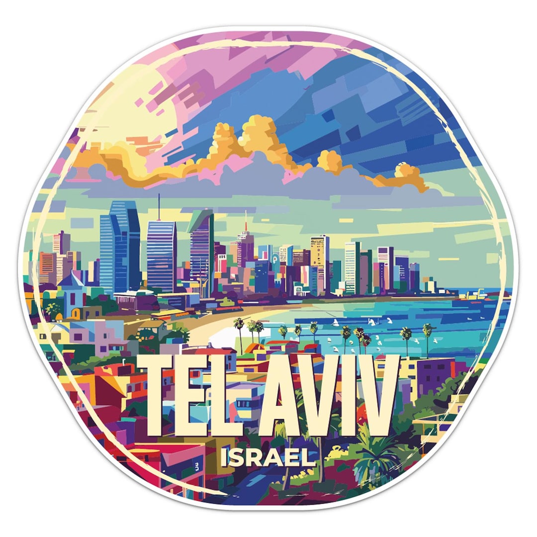 Israel Tel Aviv City Sticker Car Bumper Decal - Etsy