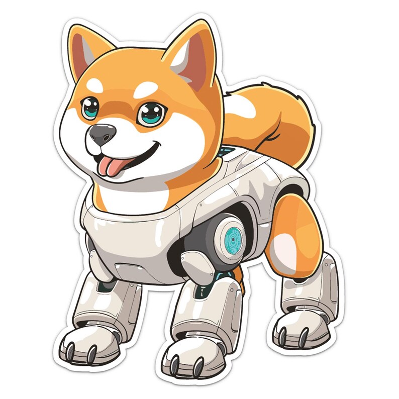 Shiba Inu Dog Robot Sticker Car Bumper Decal - Etsy