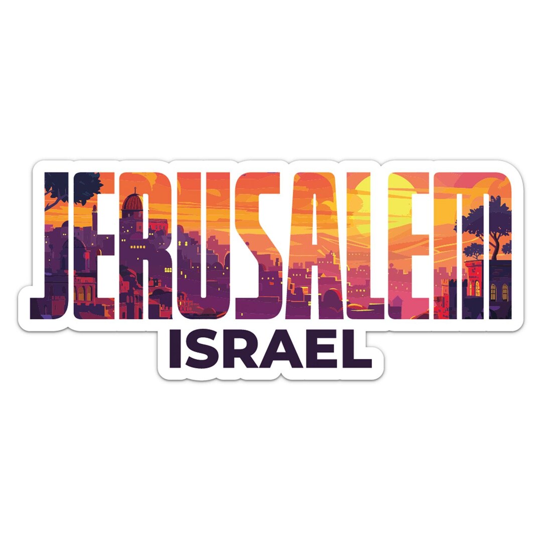 Israel Jerusalem City Sticker Car Bumper Vinyl Decal - Etsy