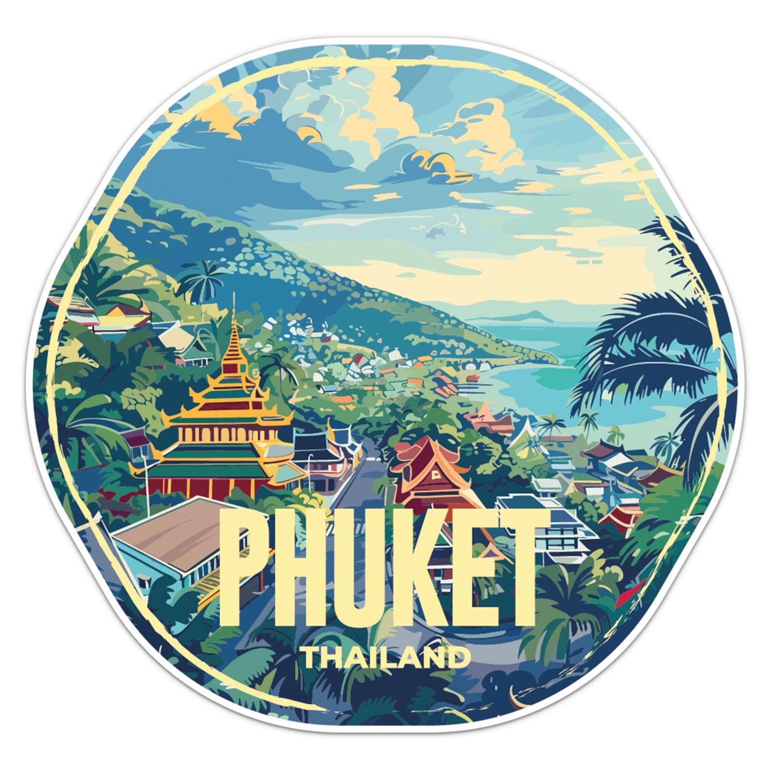 Thailand Phuket City Sticker Car Bumper Decal - Etsy