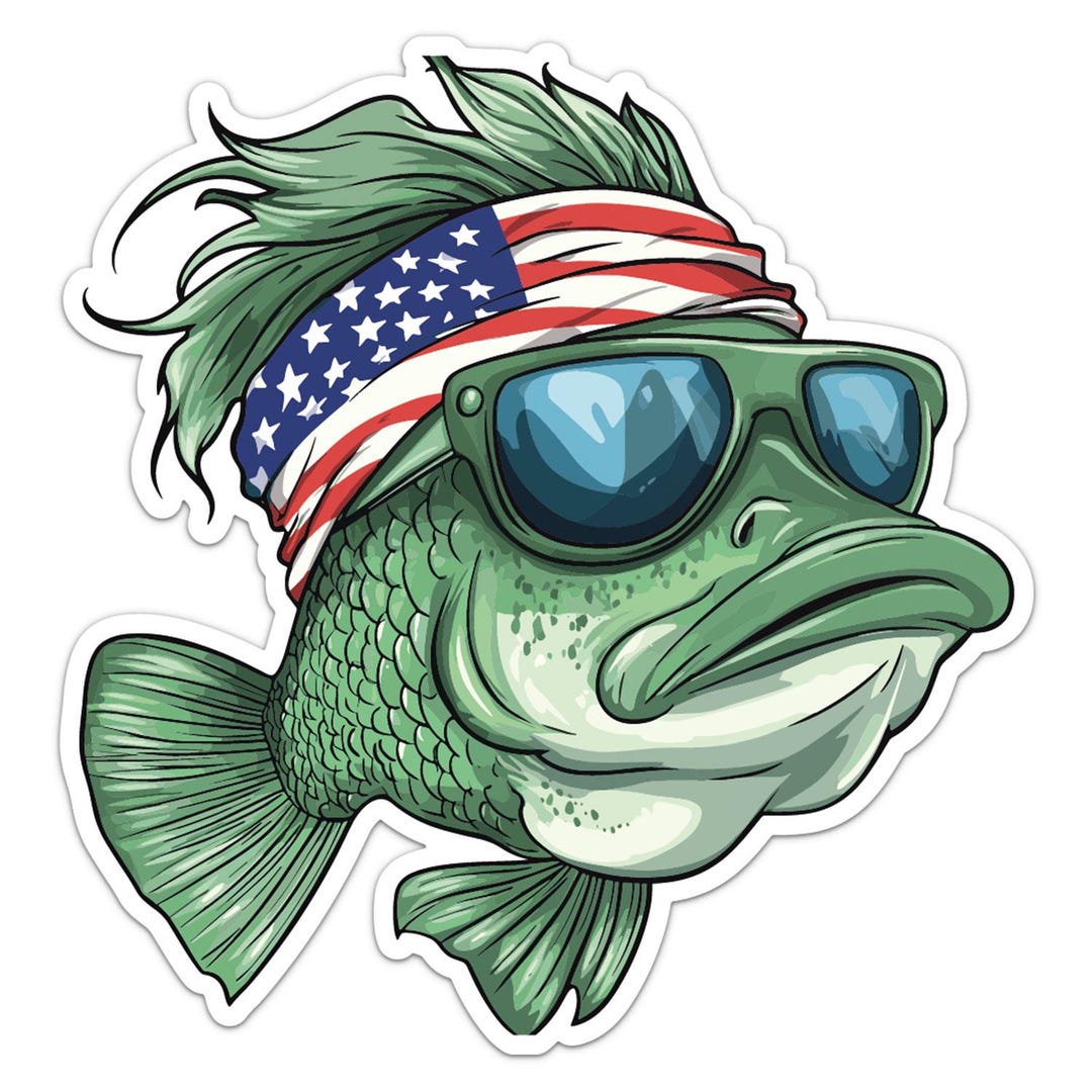 Patriotic USA Bass Fish Mullet Sticker Car Bumper Vinyl Decal - Etsy