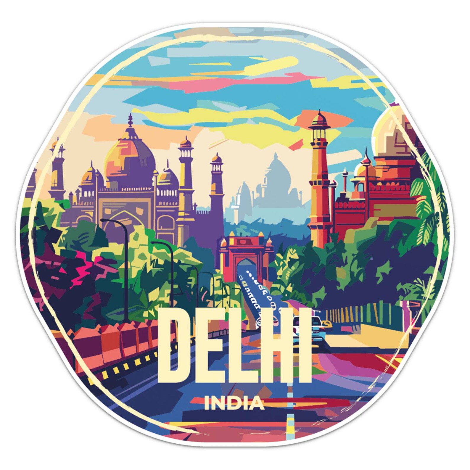 India Delhi City Sticker Car Bumper Decal - Etsy
