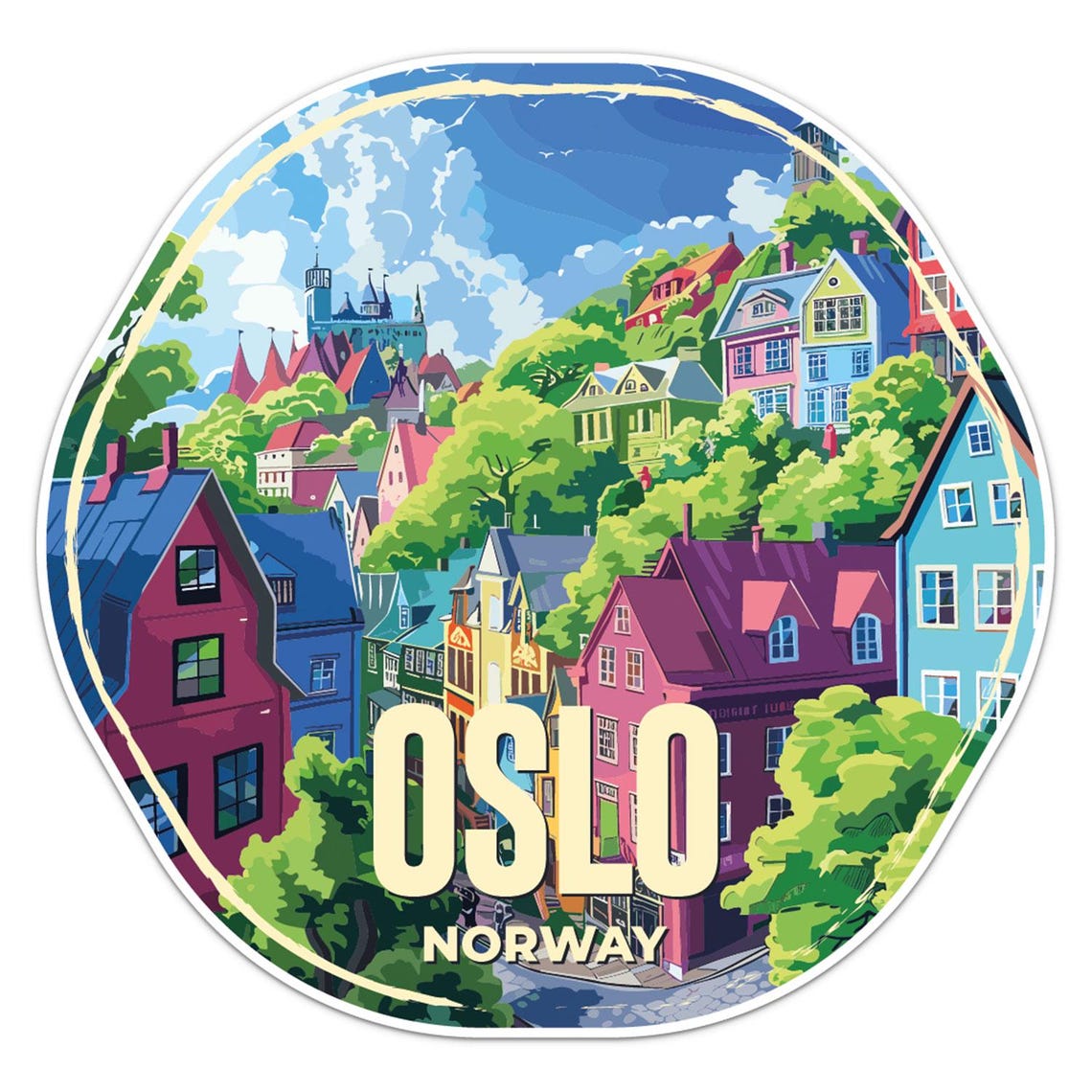 Norway Oslo City Sticker Car Bumper Decal - Etsy