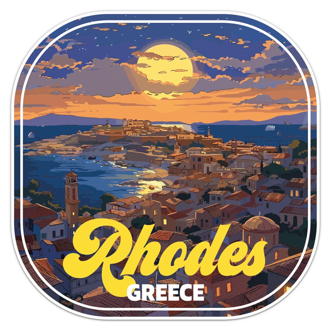 Sunset Greece Rhodes City Car Bumper Sticker - Etsy