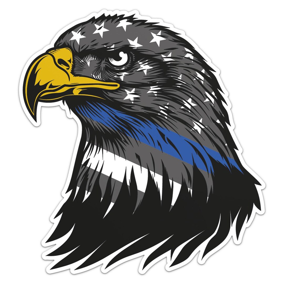 US Bald Eagle Thin Blue Line Flag Sticker Car Bumper Vinyl Decal - Etsy