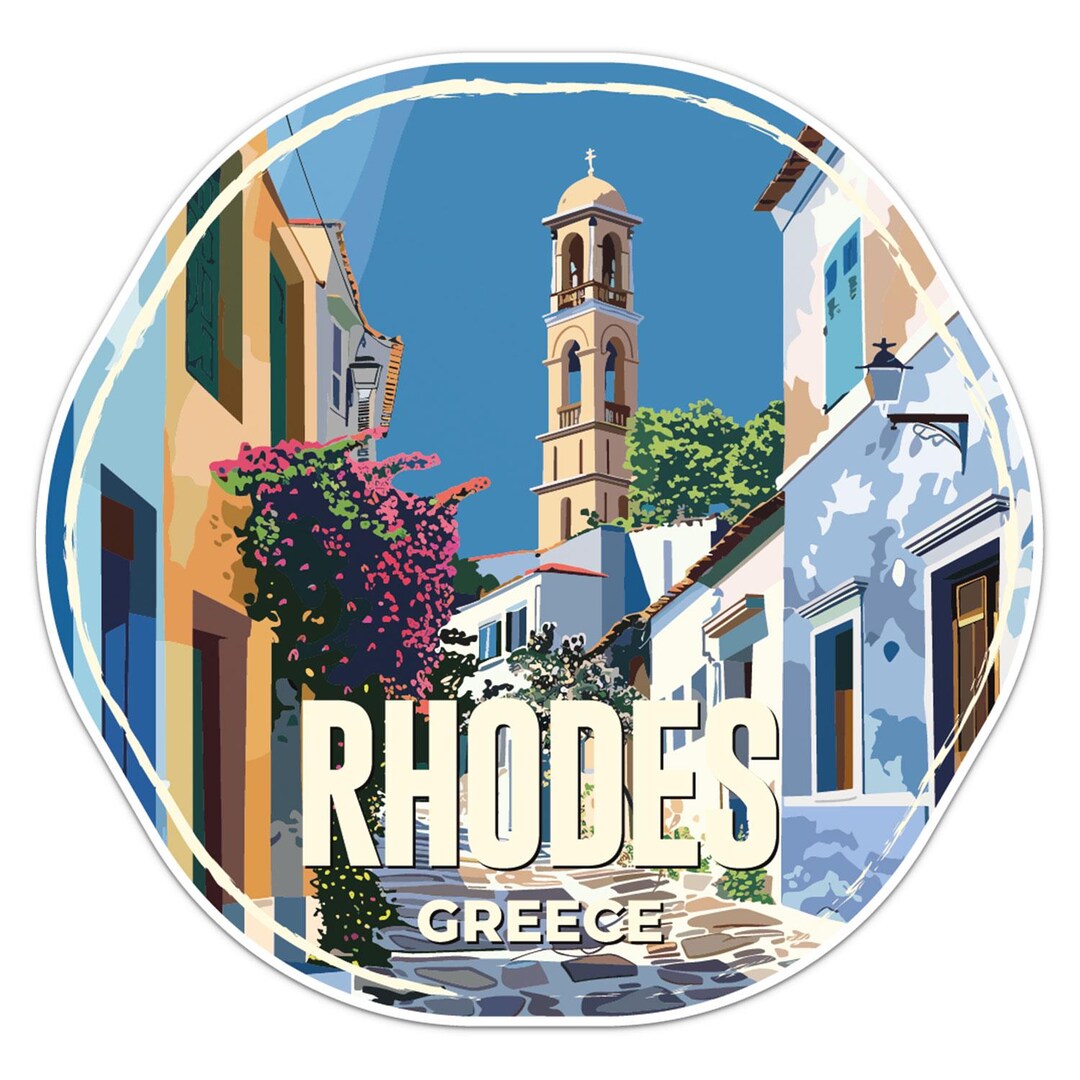Greece Rhodes City Sticker Car Bumper Decal - Etsy