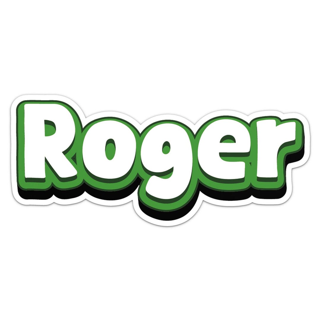 Roger Name Sticker Car Bumper Decal - Etsy
