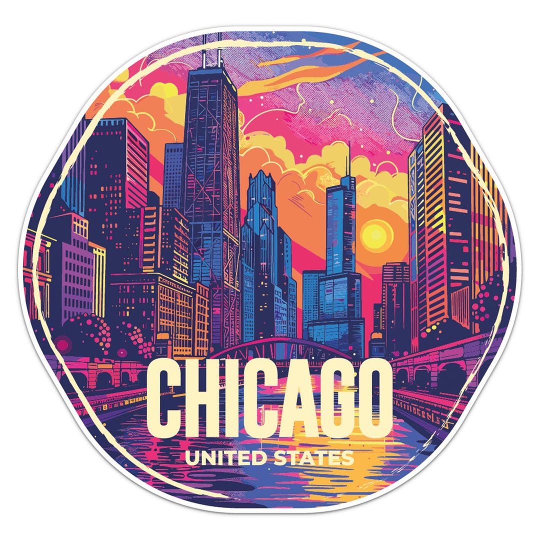 USA Chicago City Sticker Car Bumper Decal - Etsy