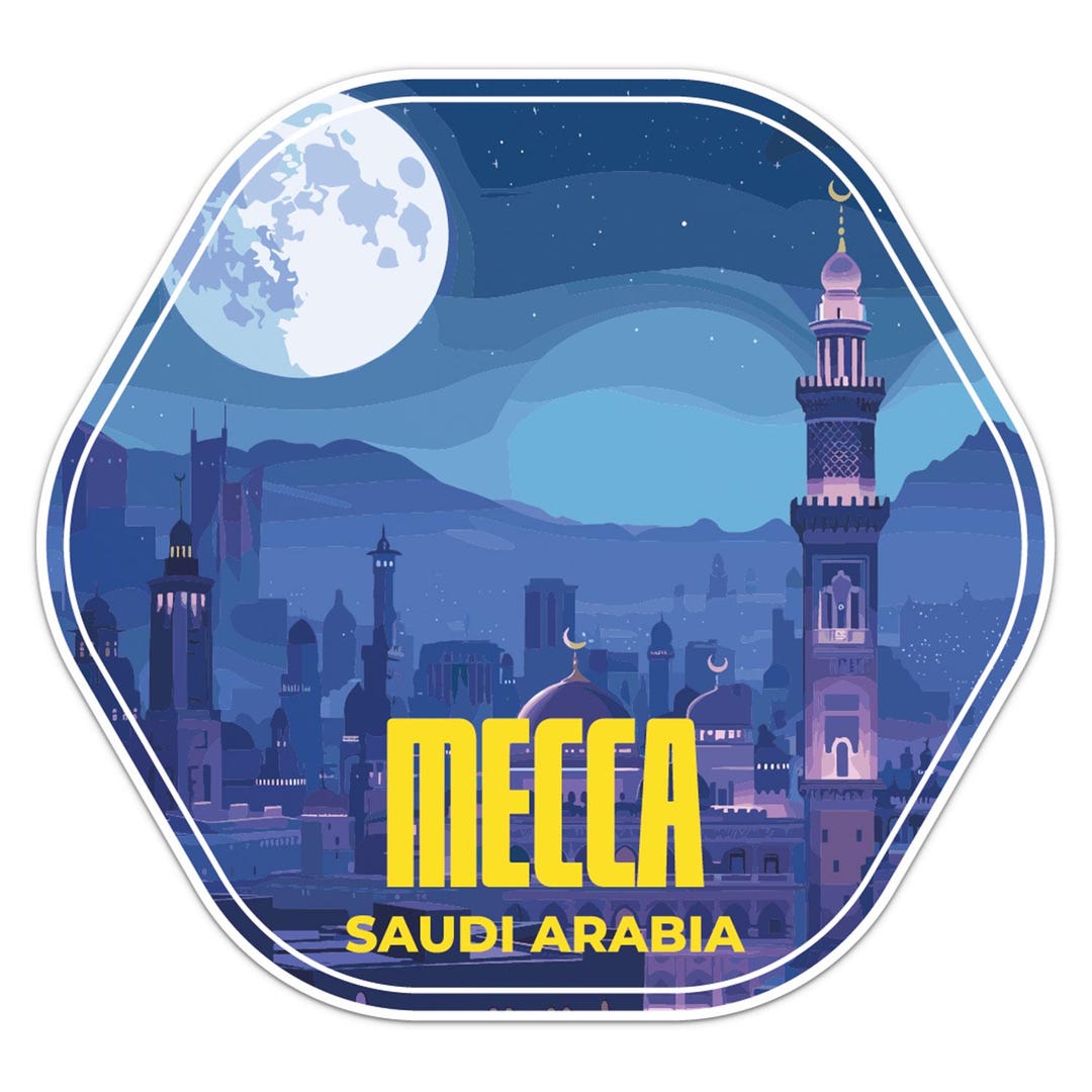 Saudi Arabia Mecca Night City Sticker Car Bumper Vinyl Decal - Etsy