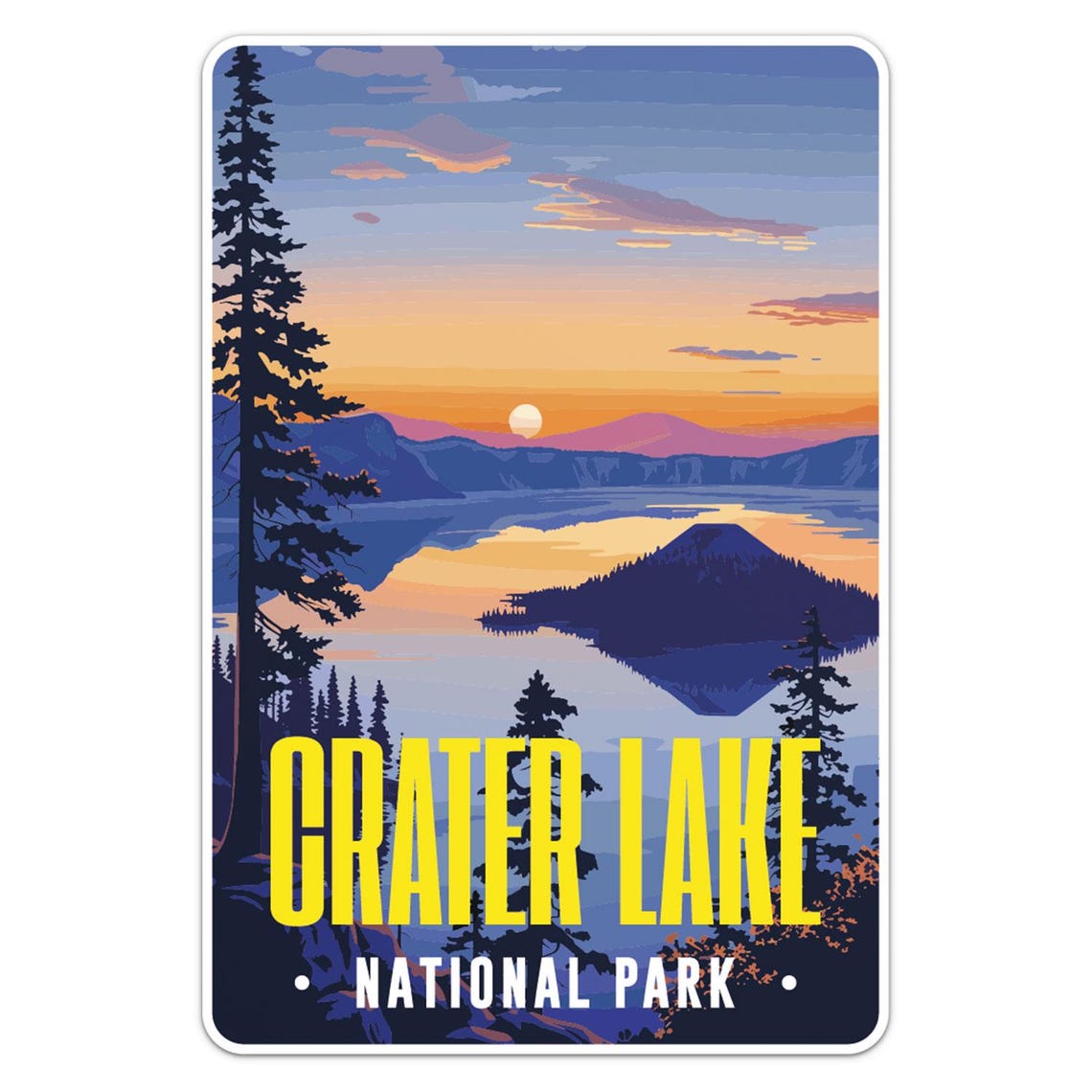 Sunset Crater Lake National Park Sticker Car Bumper Decal - Etsy