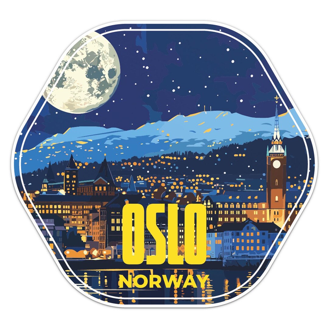 Norway Oslo Night City Sticker Car Bumper Vinyl Decal - Etsy