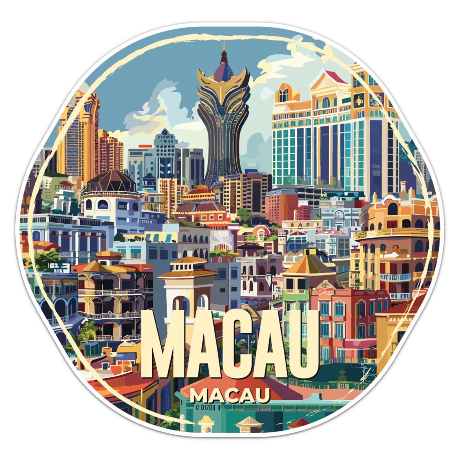 Macau City Sticker Car Bumper Decal - Etsy