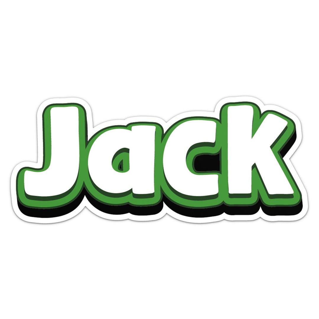 Jack Name Sticker Car Bumper Decal - Etsy