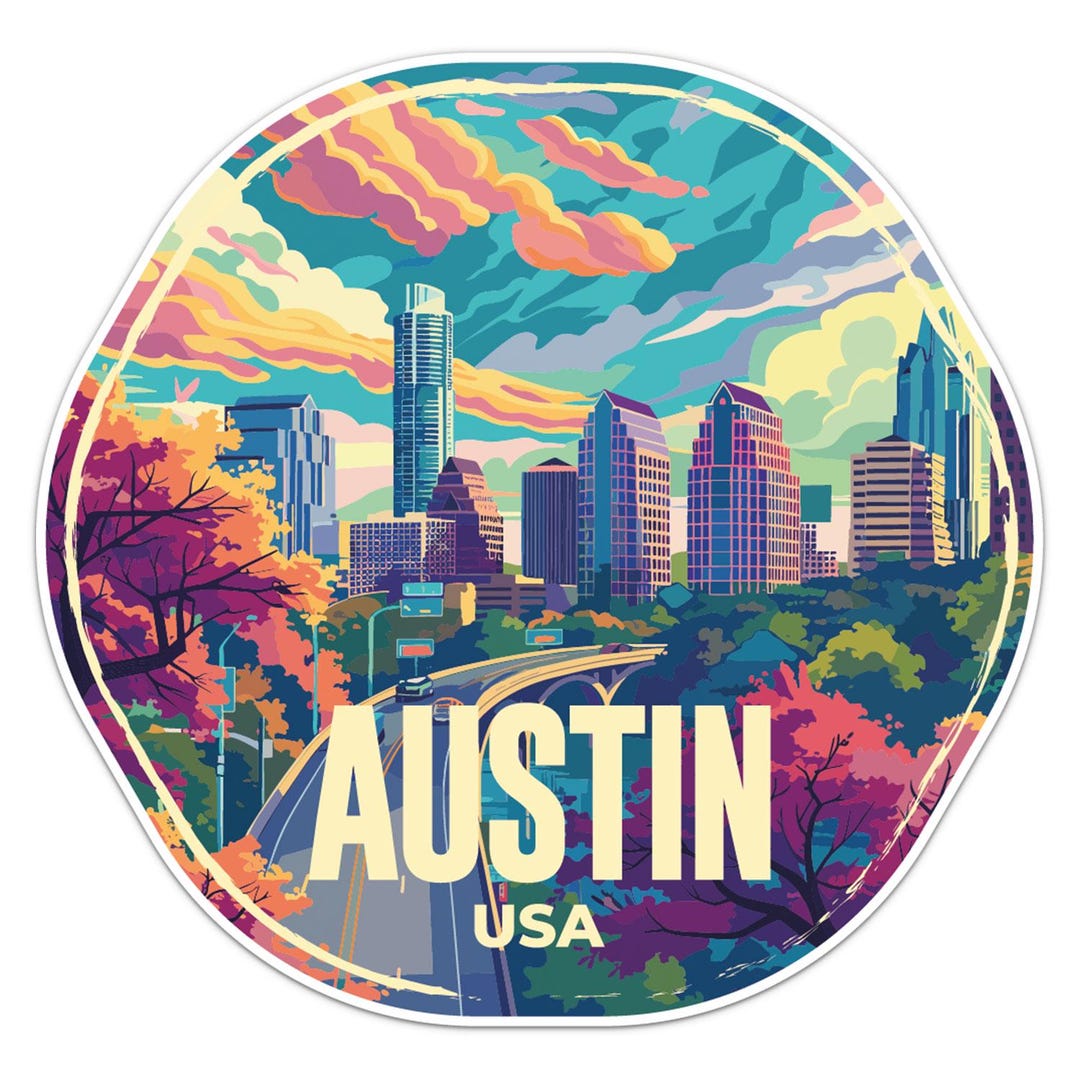 USA Austin City Sticker Car Bumper Decal - Etsy