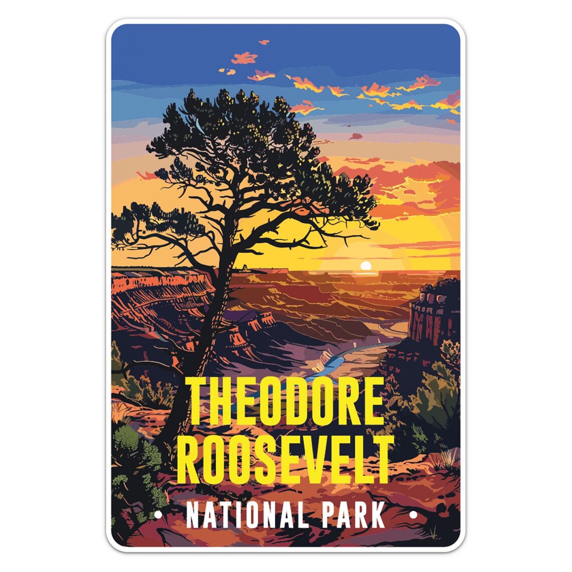 Sunset Theodore Roosevelt National Park Sticker Car Bumper Decal - Etsy