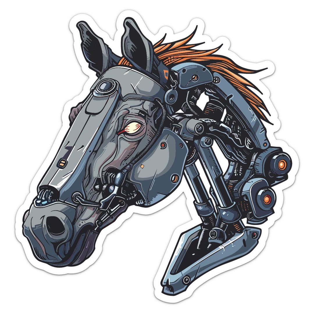 Biomechanical Horse Animal Robot Sticker Car Bumper Decal - Etsy