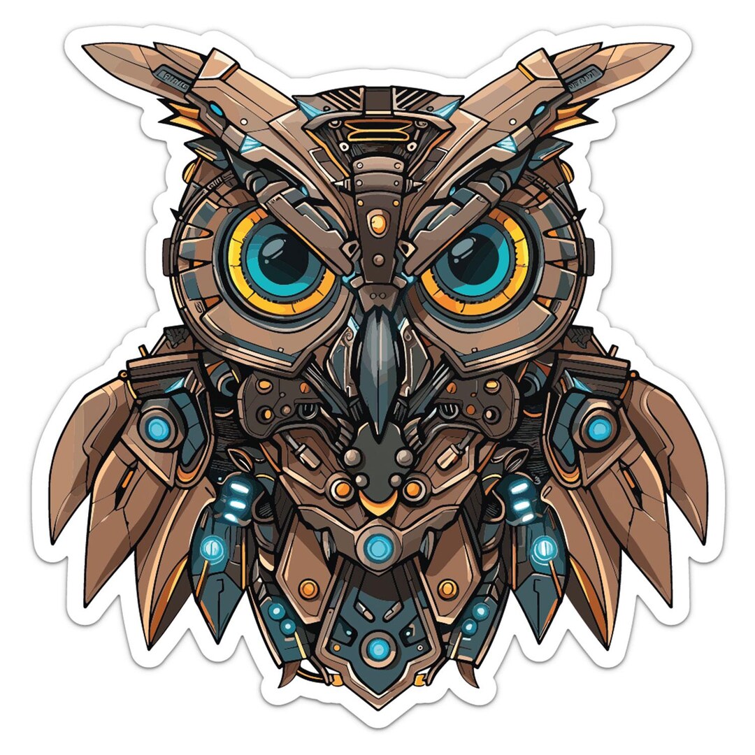 Biomechanical Owl Animal Robot Sticker Car Bumper Decal - Etsy