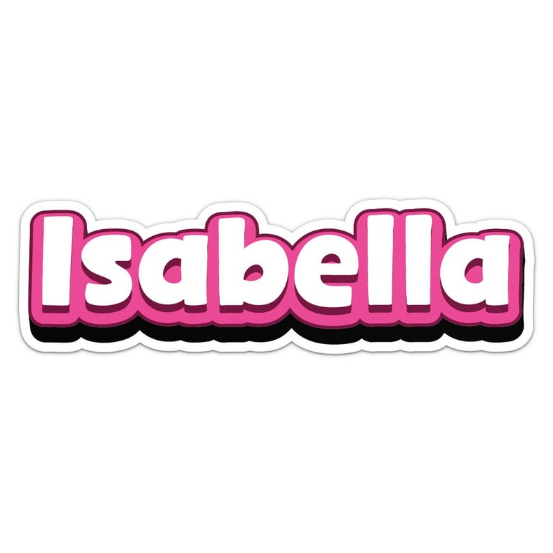 Isabella Name Sticker Car Bumper Decal - Etsy