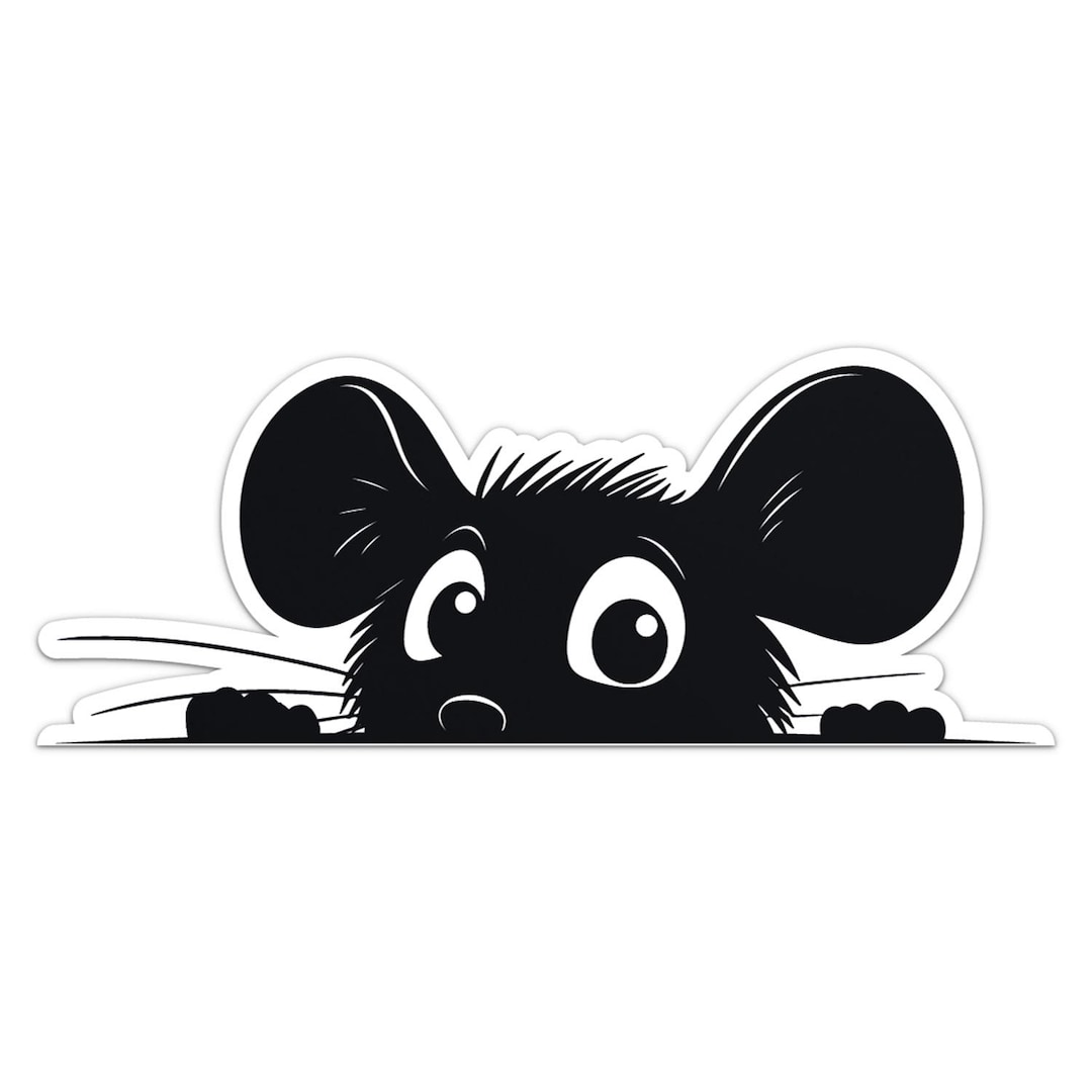 Peeking Sneaky Mouse Funny Sticker Car Bumper Vinyl Decal - Etsy