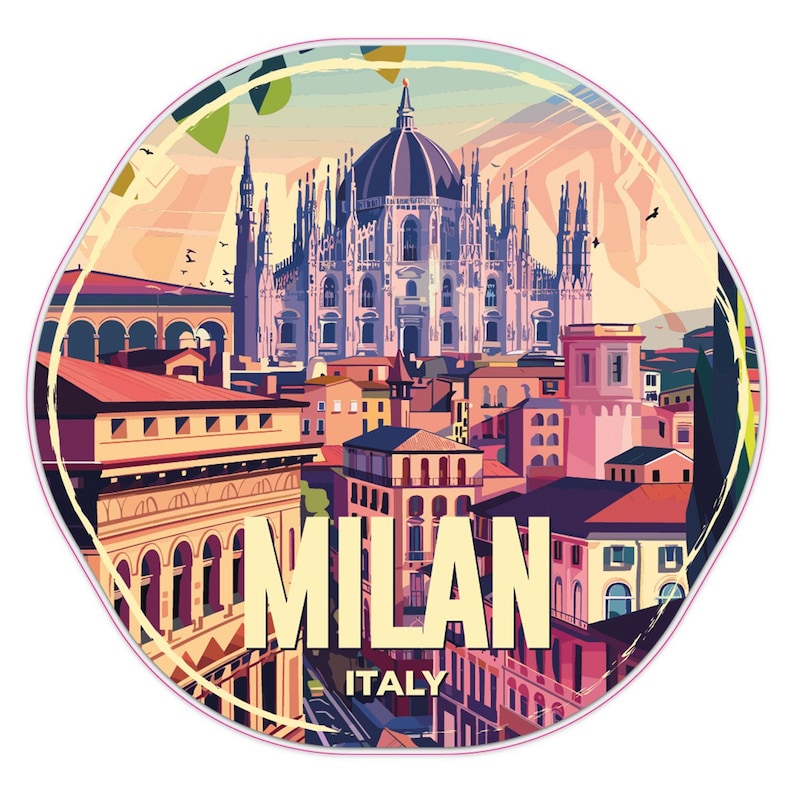 Italy Milan City Sticker Car Bumper Decal - Etsy