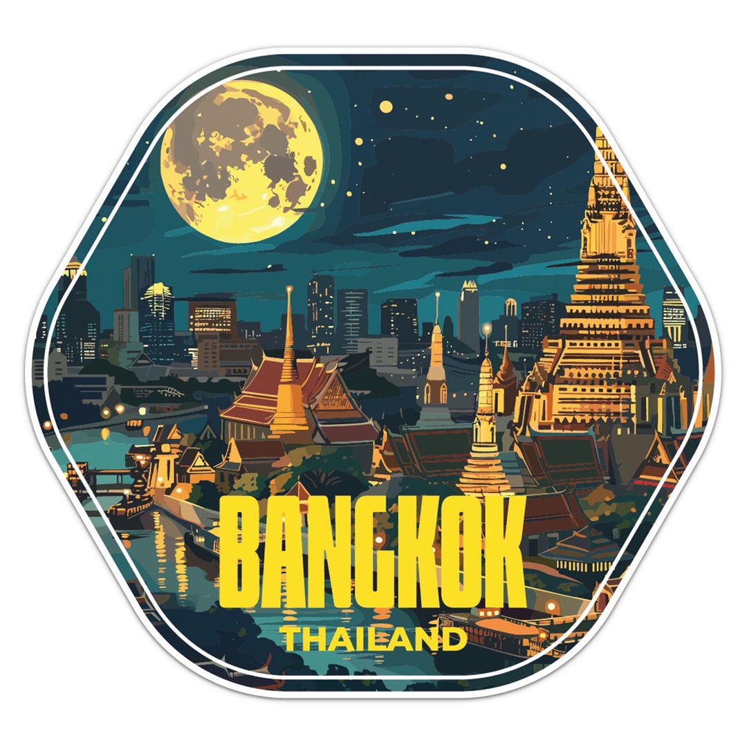 Thailand Bangkok Night City Sticker Car Bumper Vinyl Decal - Etsy