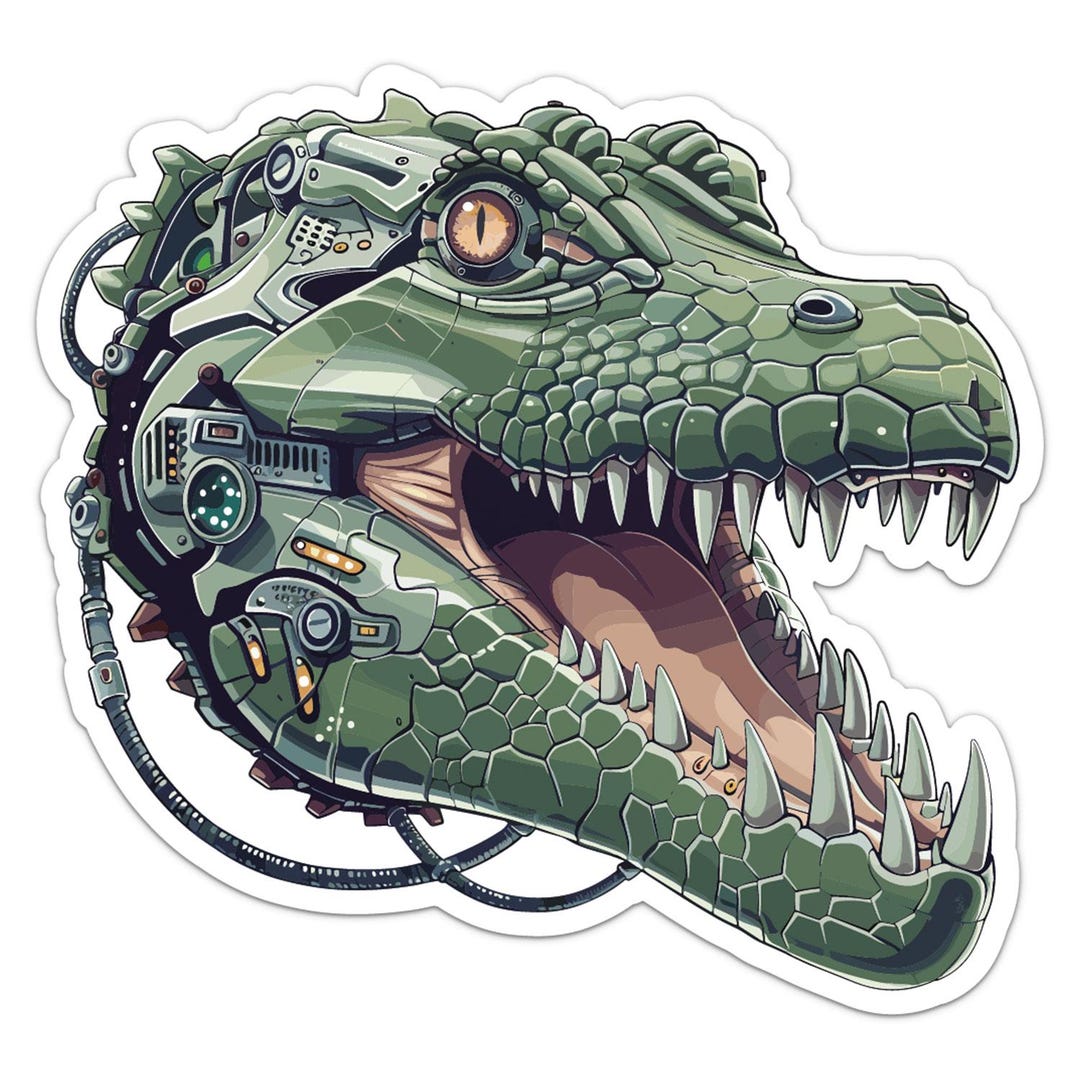 Biomechanical Alligator Animal Robot Sticker Car Bumper Decal - Etsy