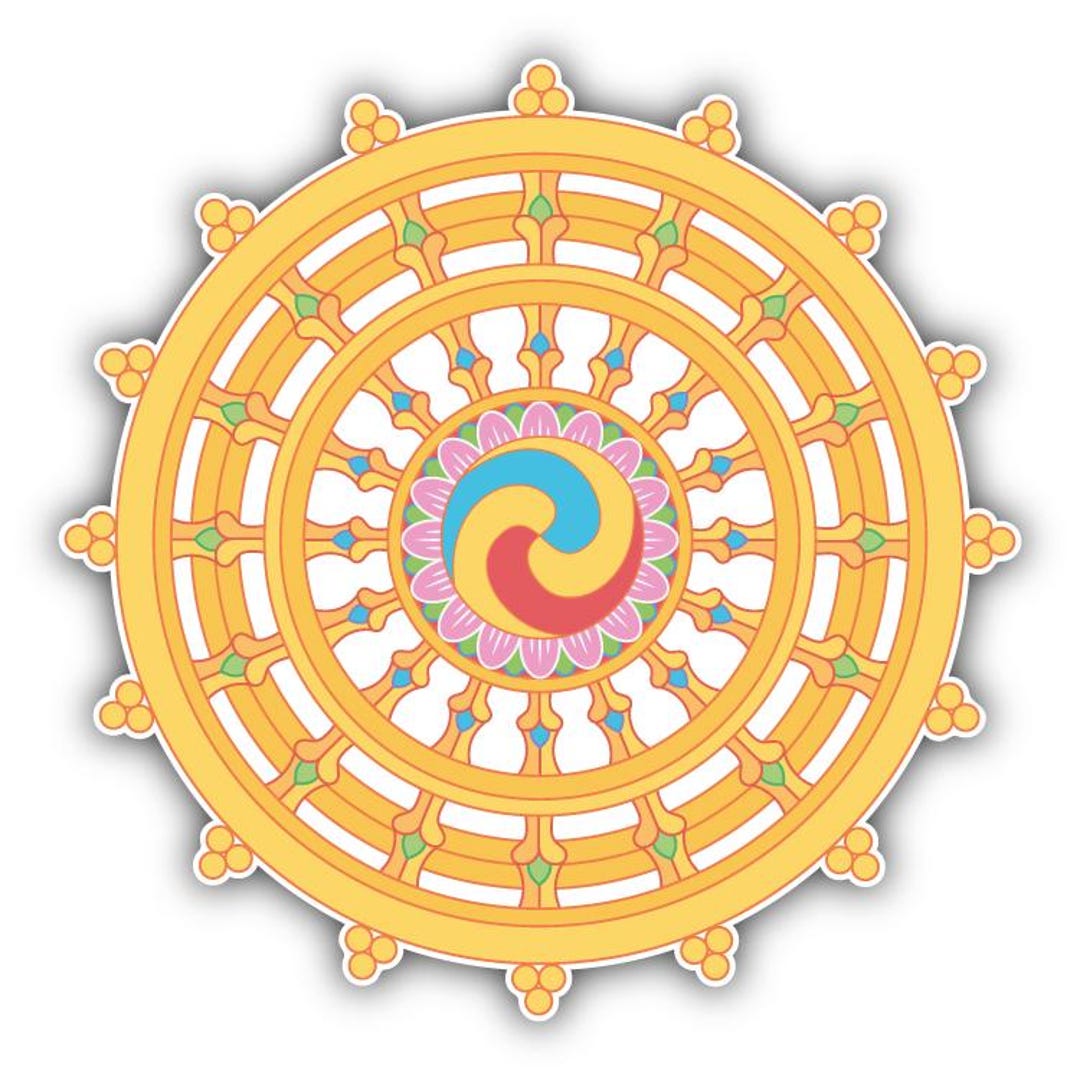Wheel of Dharma Buddhism Symbol Sticker Car Bumper Vinyl Decal - Etsy