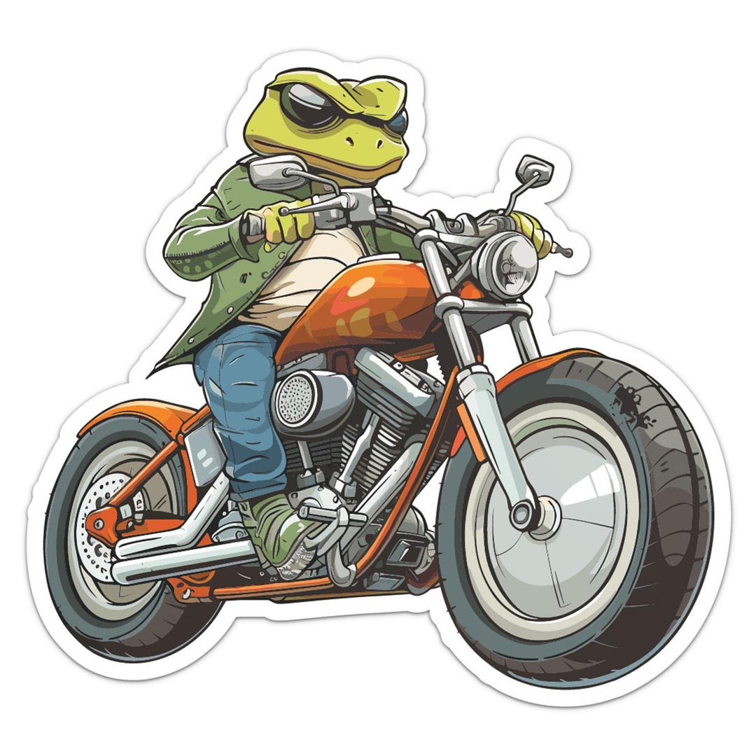 Biker Frog Racing Animal Sticker Car Bumper Decal - Etsy