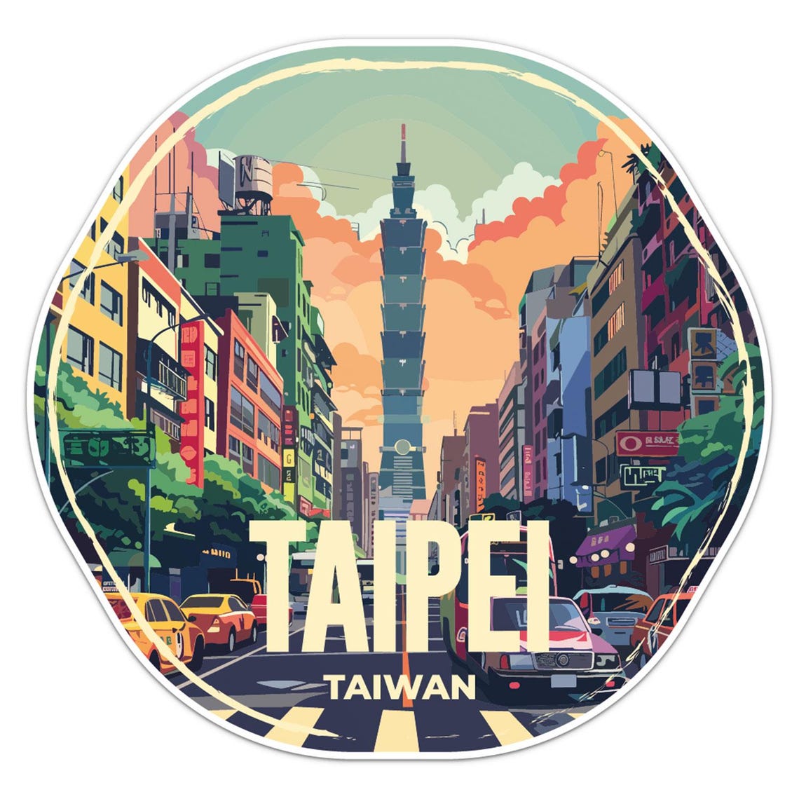 Taiwan Taipei City Sticker Car Bumper Decal - Etsy