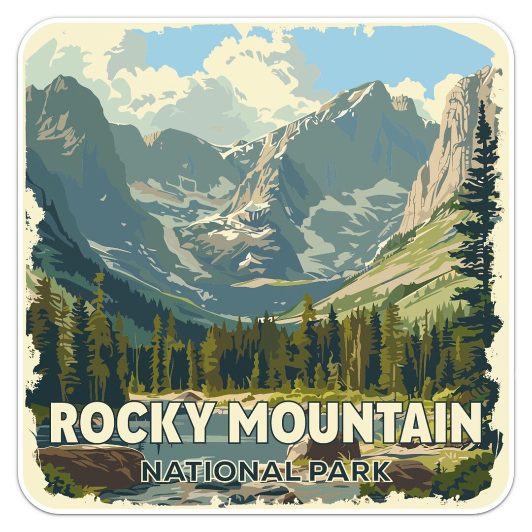 Vintage Rocky Mountain National Park Car Bumper Sticker - Etsy
