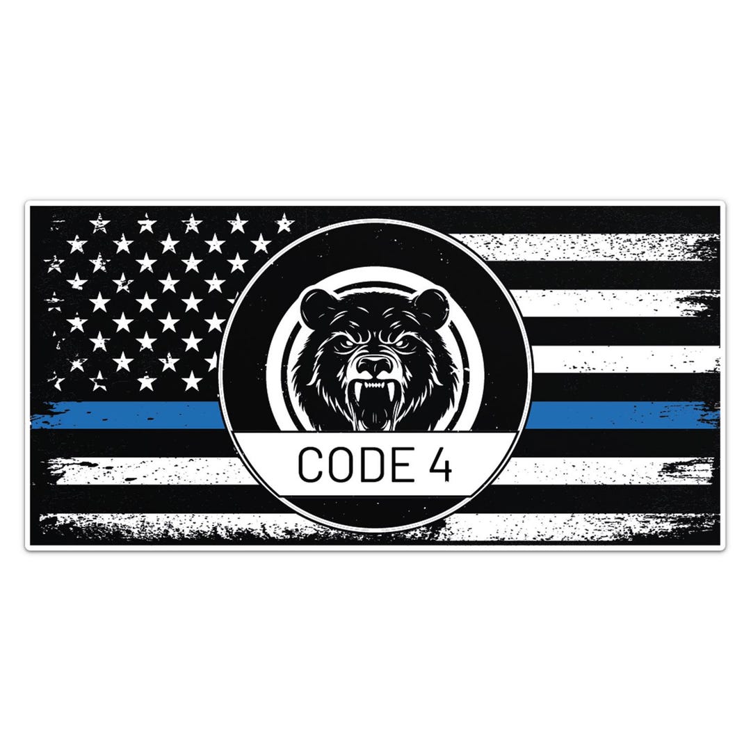 Code 4 Thin Blue Line Sticker Vinyl Car Bumper Decal - Etsy