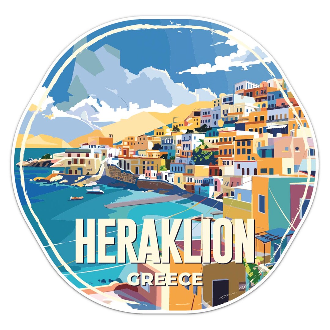 Greece Heraklion City Sticker Car Bumper Decal - Etsy