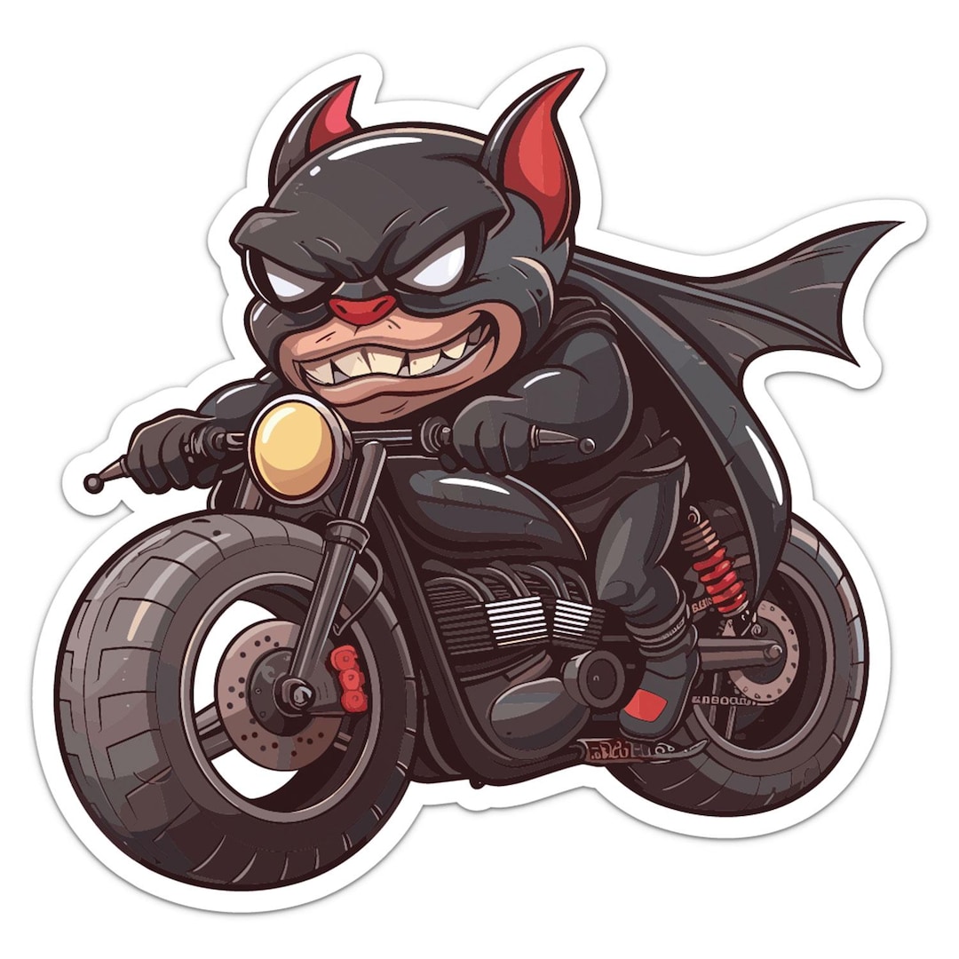 Biker Bat Racing Animal Sticker Car Bumper Decal - Etsy