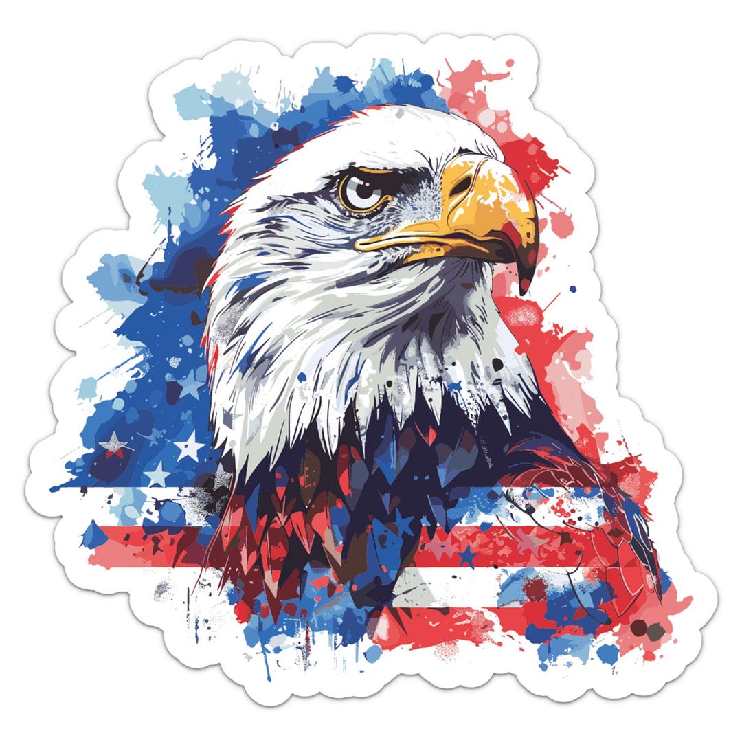 Patriotic American Bald Eagle Flag Sticker Car Bumper Vinyl Decal - Etsy