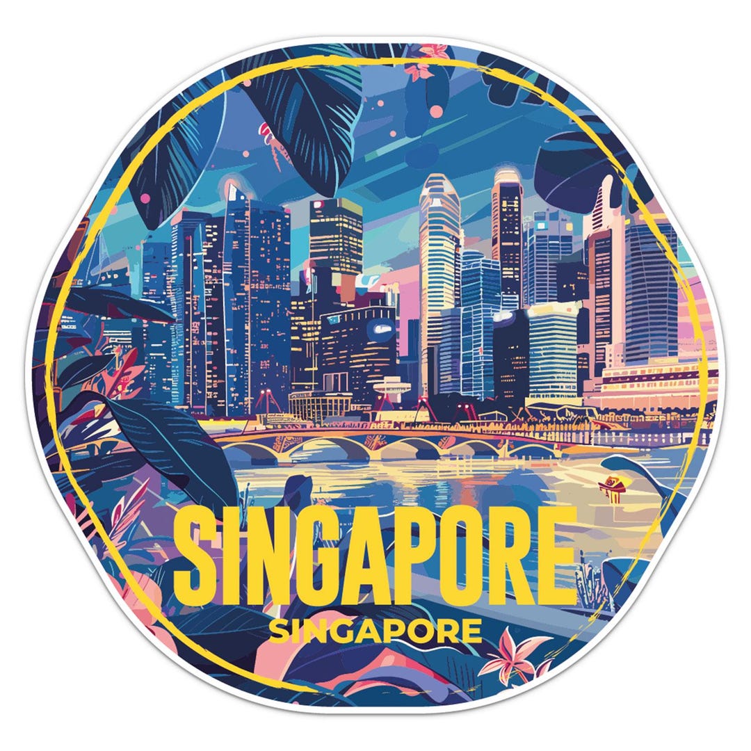 Singapore City Sticker Car Bumper Decal - Etsy