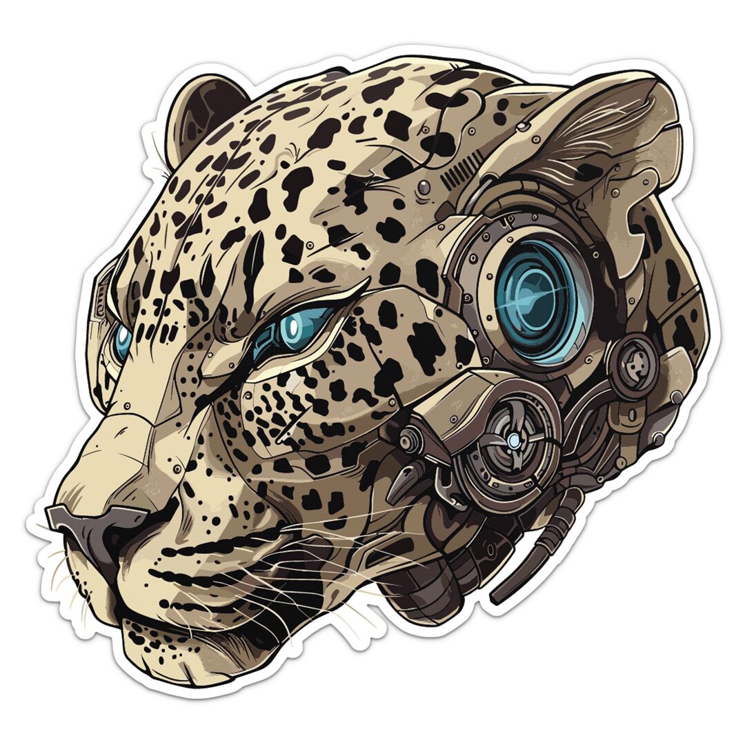 Biomechanical Leopard Animal Robot Sticker Car Bumper Decal - Etsy
