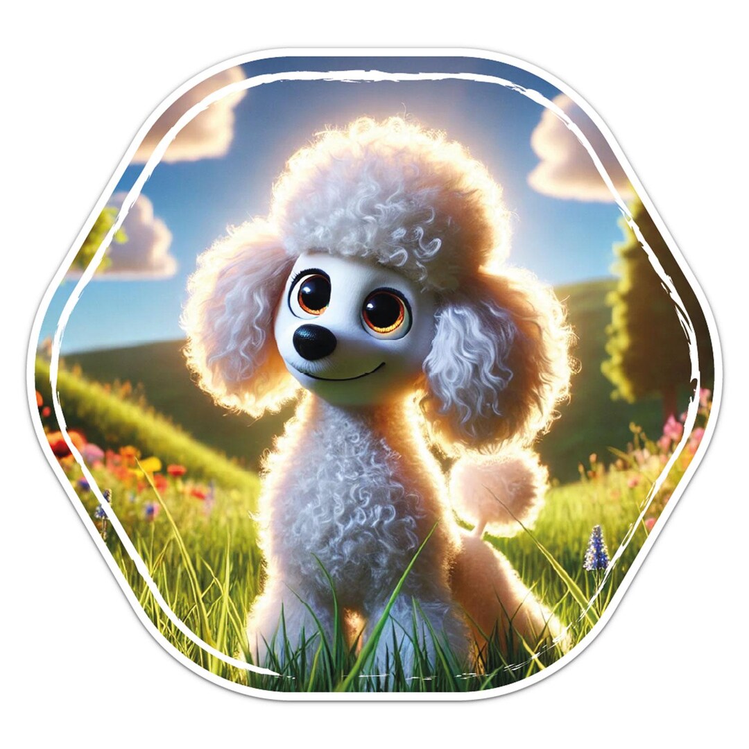 Sweet Poodle Dog Sticker Car Bumper Vinyl Decal - Etsy