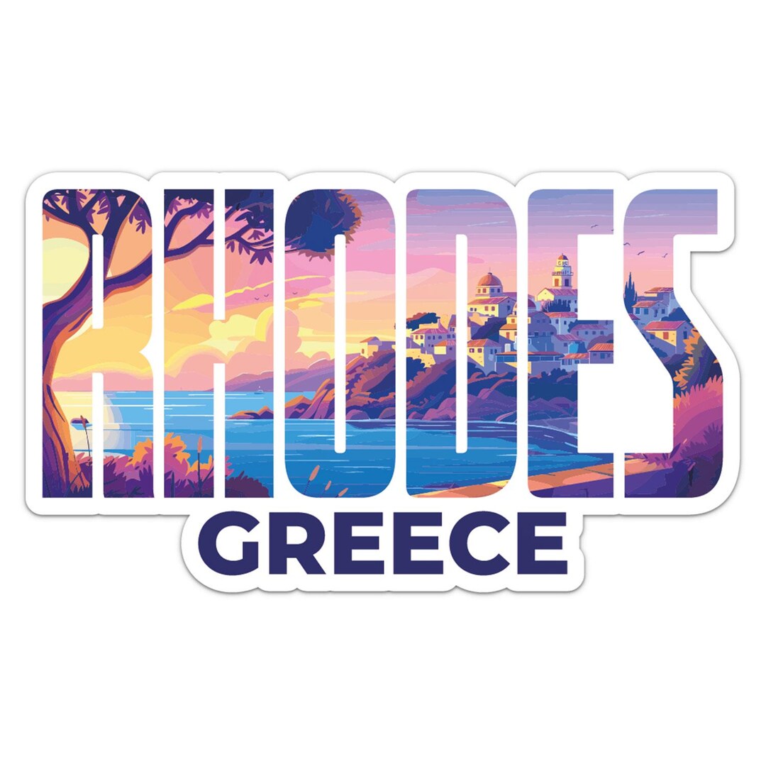 Greece Rhodes City Sticker Car Bumper Vinyl Decal - Etsy