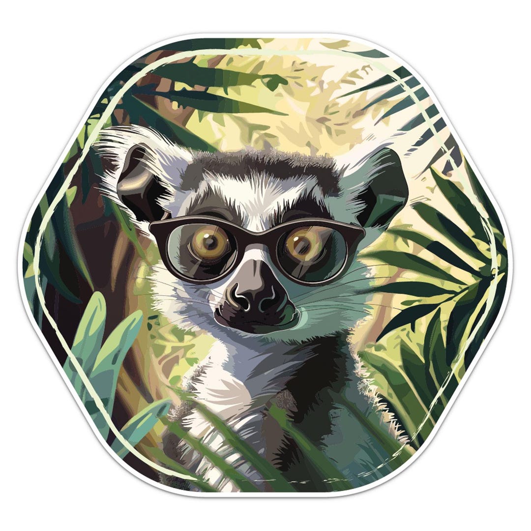 Cool Lemur Wild Animal Funny Sticker Car Bumper Decal - Etsy