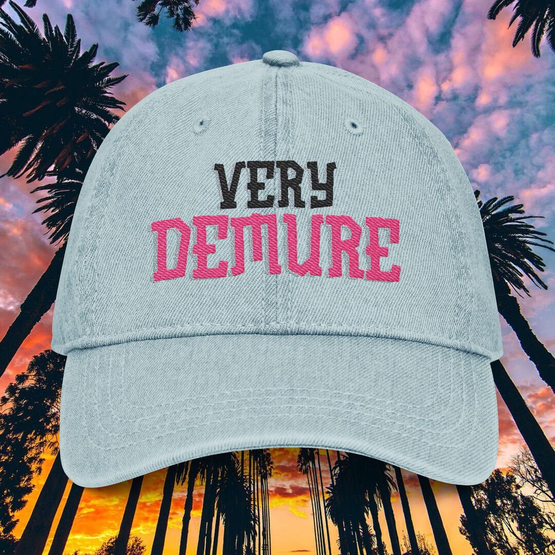 Very Demure - Trendy Embroidered Denim Hat - Etsy