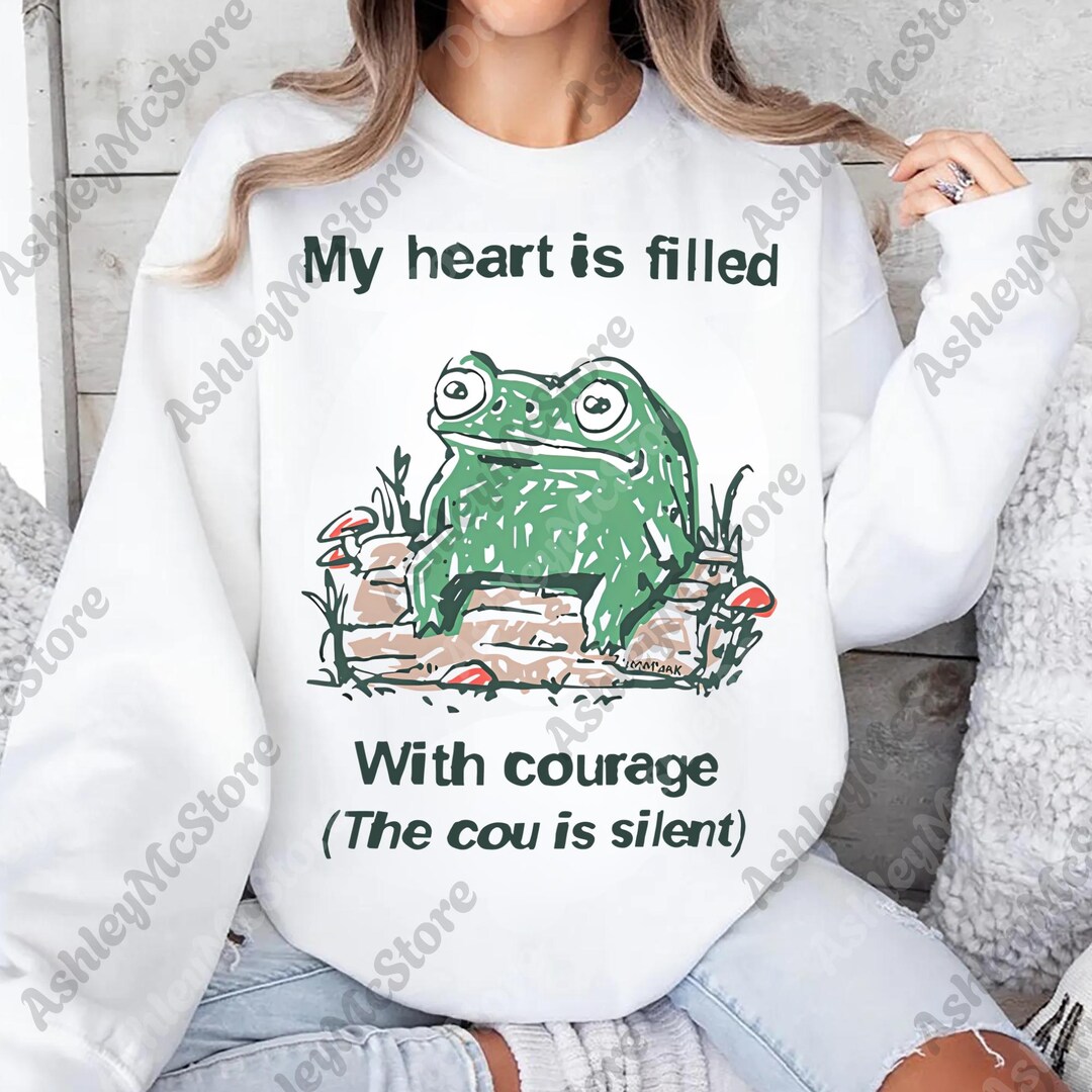 Frog Rage Png, My Heart is Filled With Courage Digital, Funny Frog Meme ...