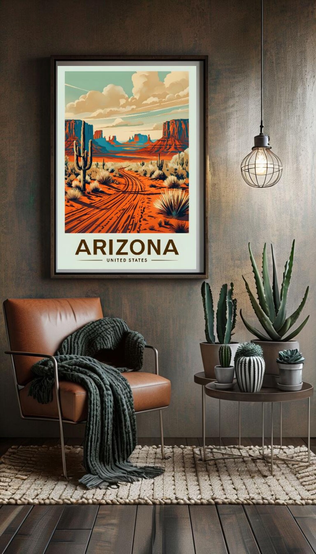 Arizona Travel Poster, Grand Canyon Wall Art, Elegant Arizona Art Print ...