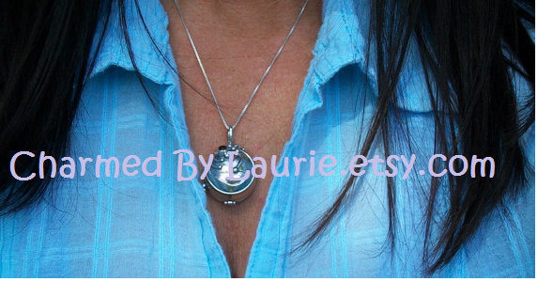 Sterling Sliver Elena Flat Back Locket With Chain- Pre Order - Etsy