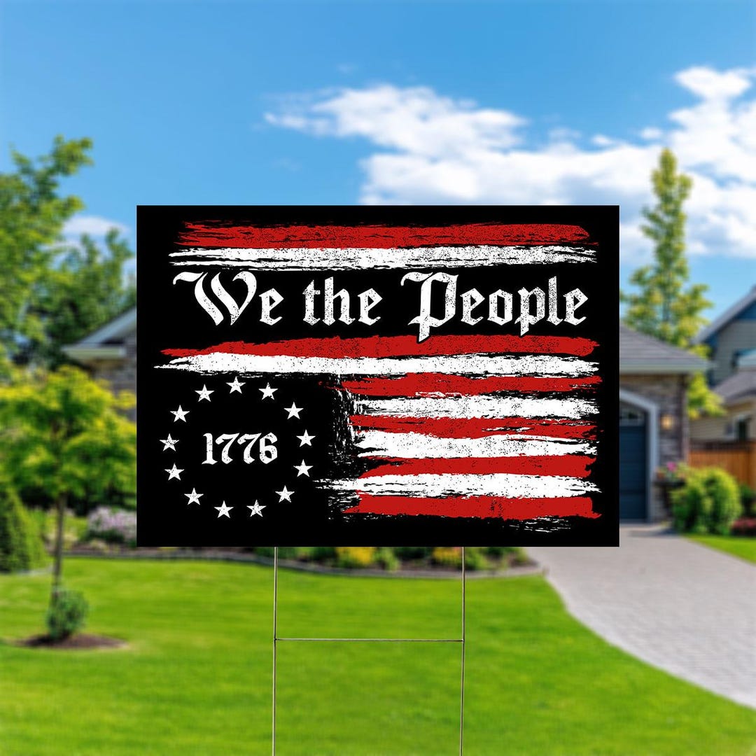 Liberal We the People Yard Sign, With Fear for Our Democracy I Dissent ...